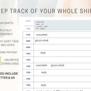 Nurse Digital Planner, Nurse Shift Planner, Nurse Planner, Nurse Shift ...