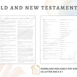 Printable Bible Study Guide, Bible Reading Checklist, Scripture Tracker ...