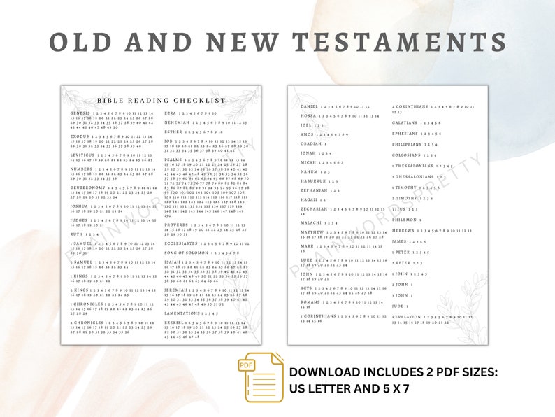 Printable Bible Study Guide Bible Reading Checklist - Etsy