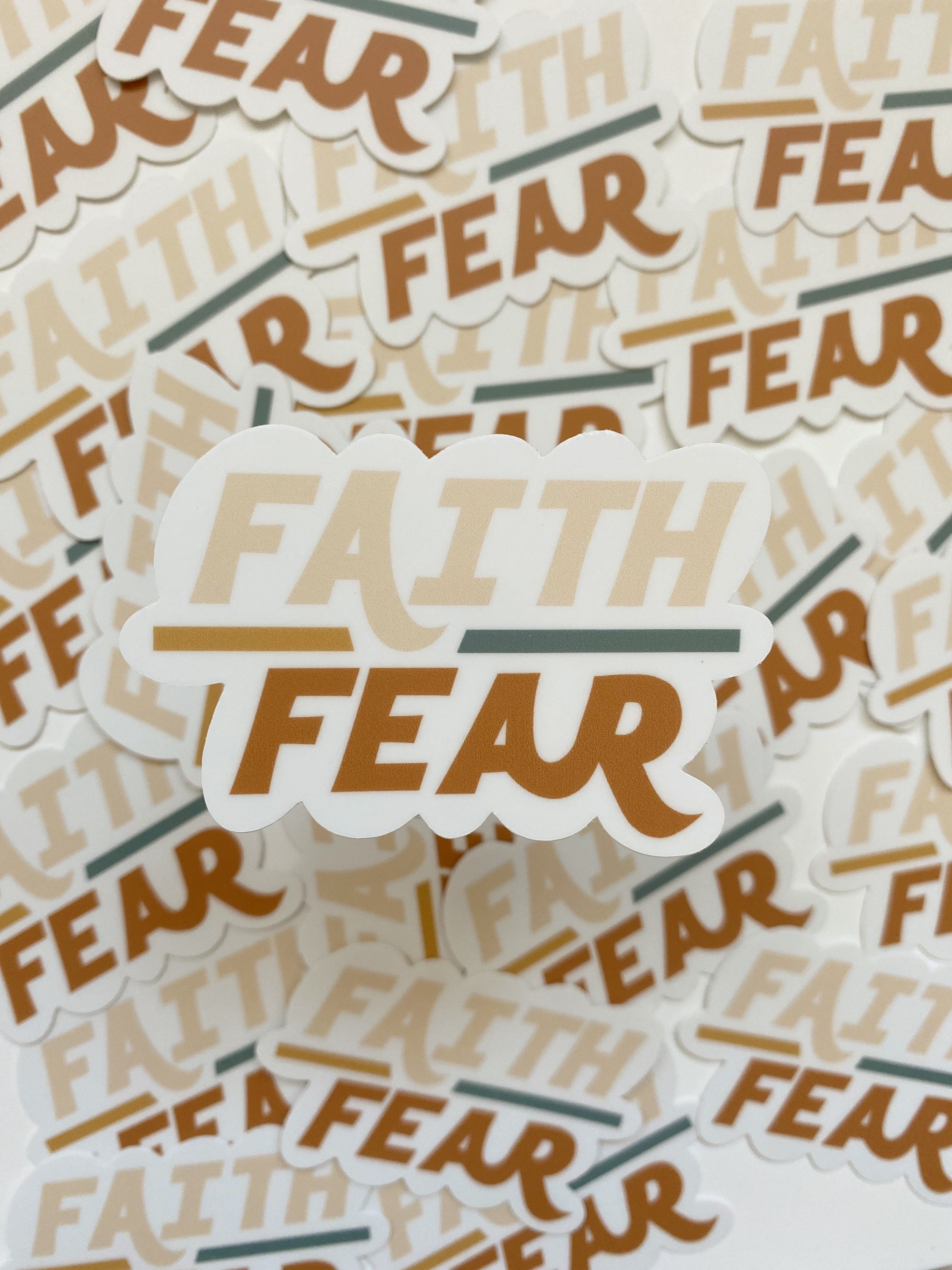 Faith over fear vinyl sticker retro sticker faith sticker | Etsy