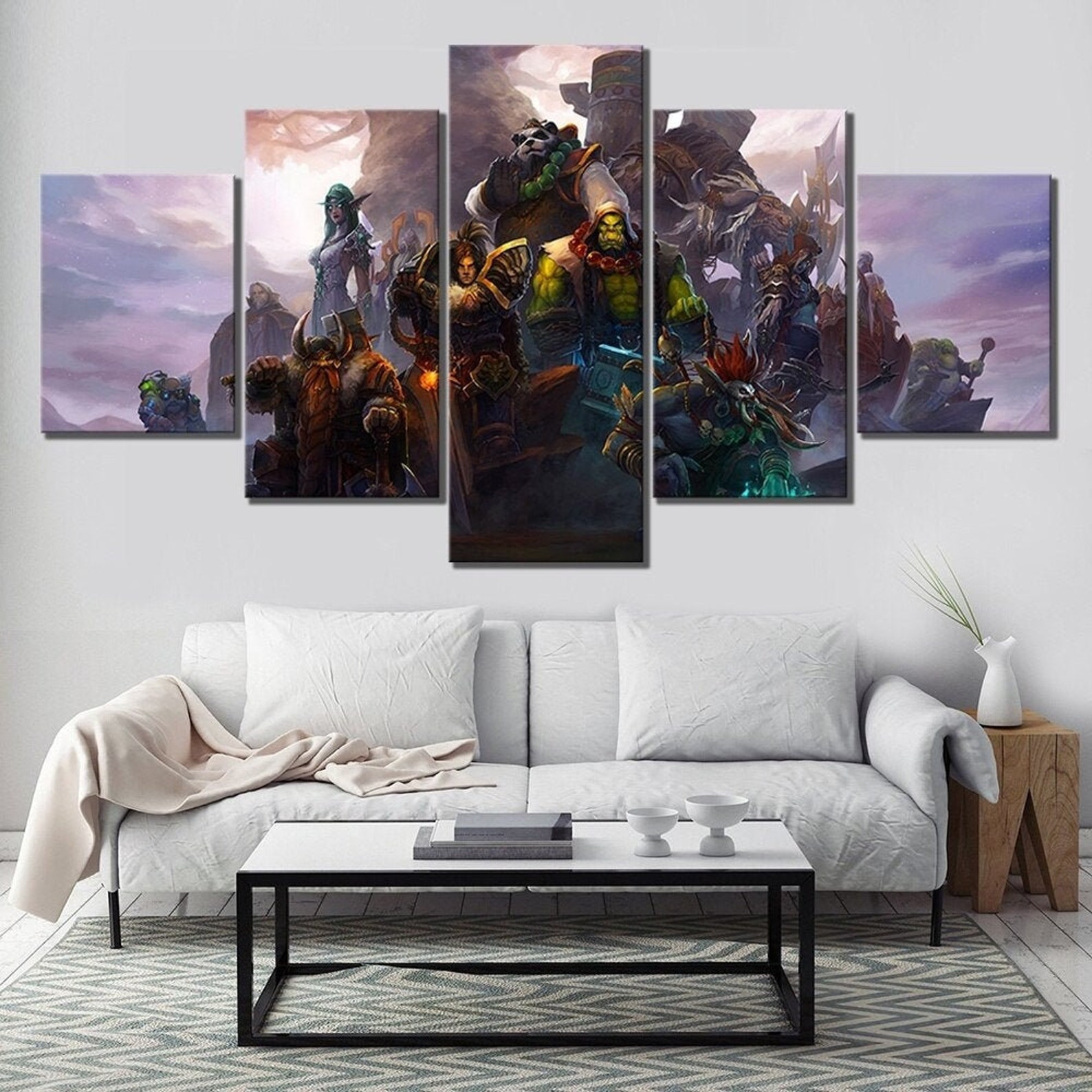 World of Warcraft Canvas Wall Art WOW 5 Piece Canvas Home | Etsy
