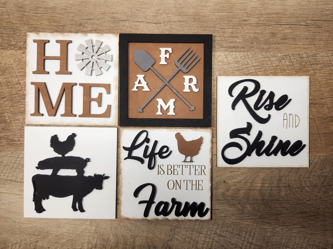 Farm Theme Ladder Tiles Interchangeable Tiles Farmhouse Tiles Ladder ...