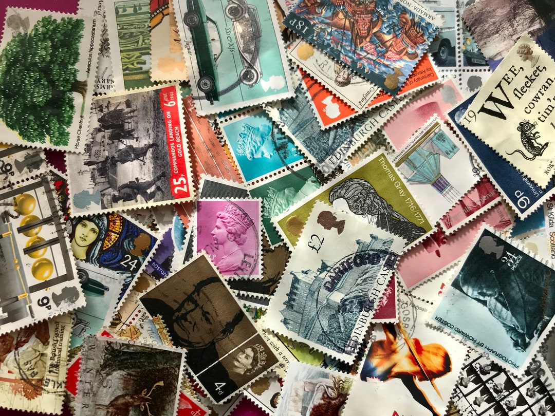 40 Randomly Chosen Used British Stamps - Etsy