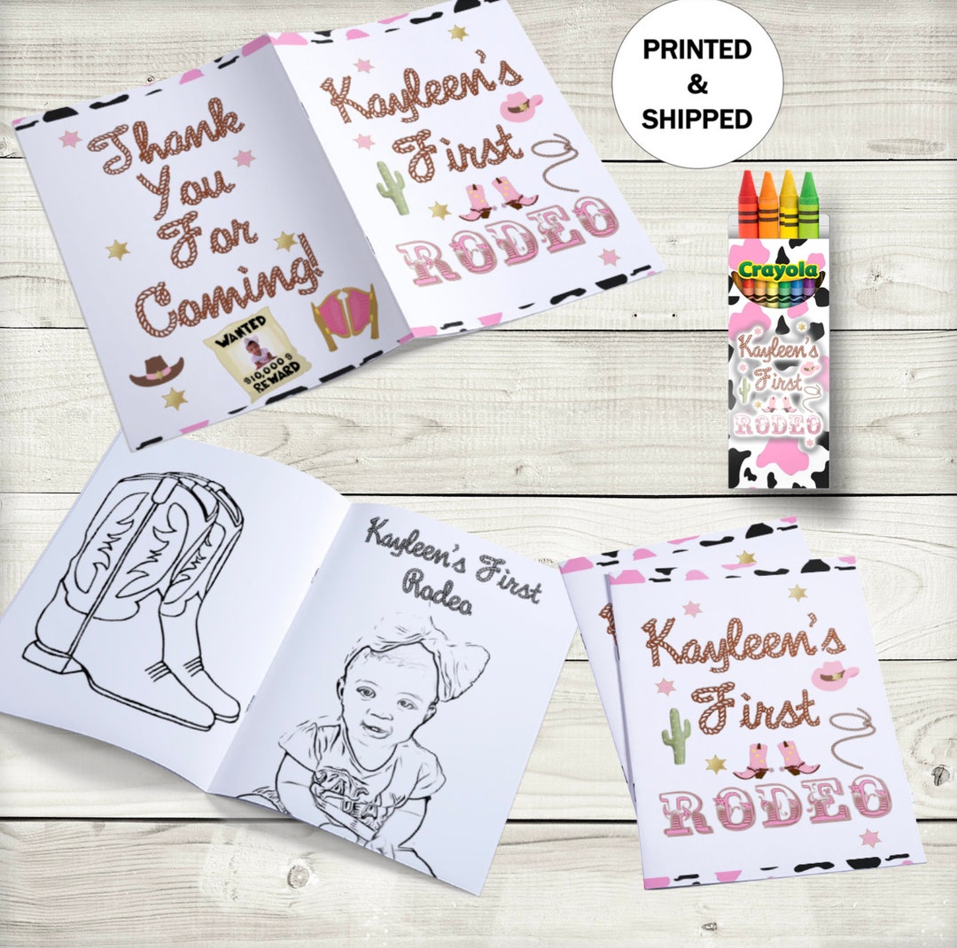 Digital My First Rodeo Coloring Book Cowgirl Birthday Invite Wild West ...