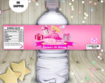 Water Bottle Labels Barbie | Etsy