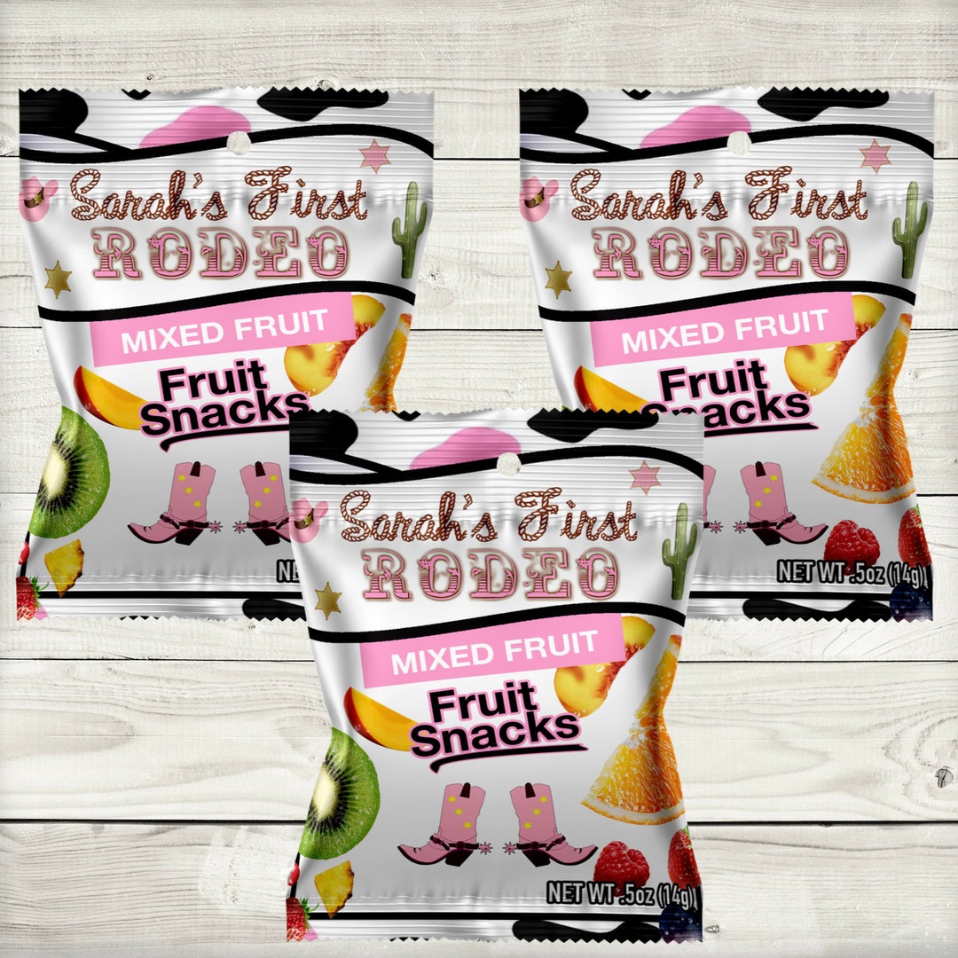 My First Rodeo Fruit Snack Cowgirl Birthday Favor Wild West Cowgirl 1st ...