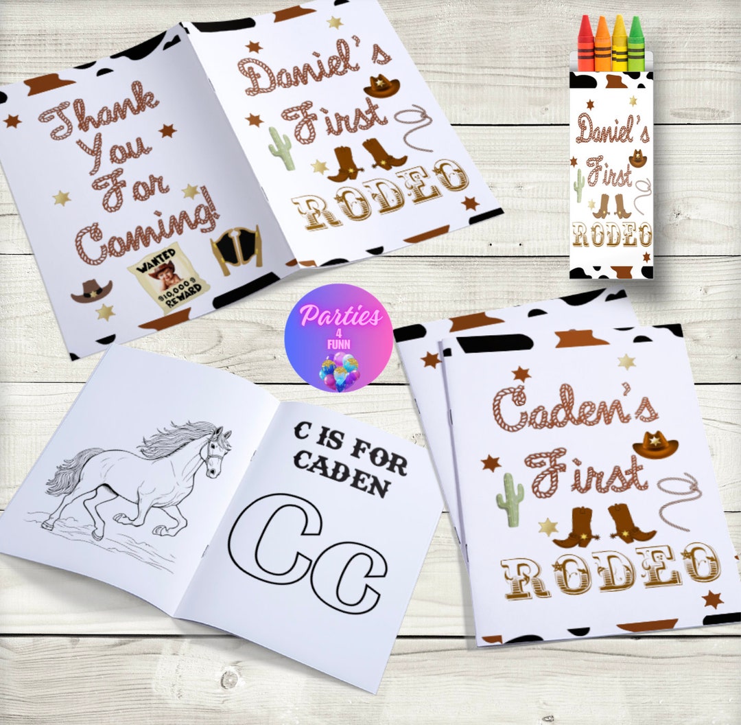 My First Rodeo Coloring Books, My First Rodeo Birthday, Western Party ...