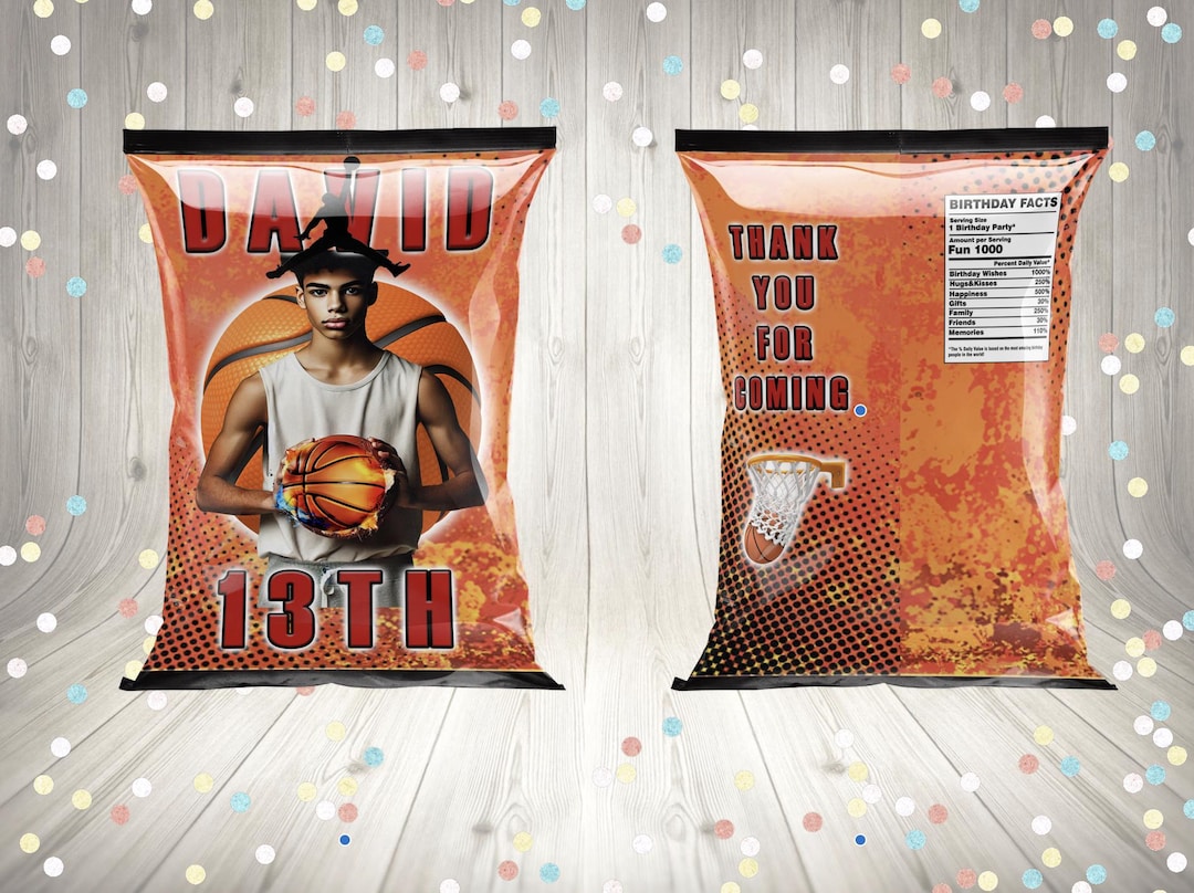 Basketball Chip Bag, Basketball Party, Basketball Birthday, Basketball ...