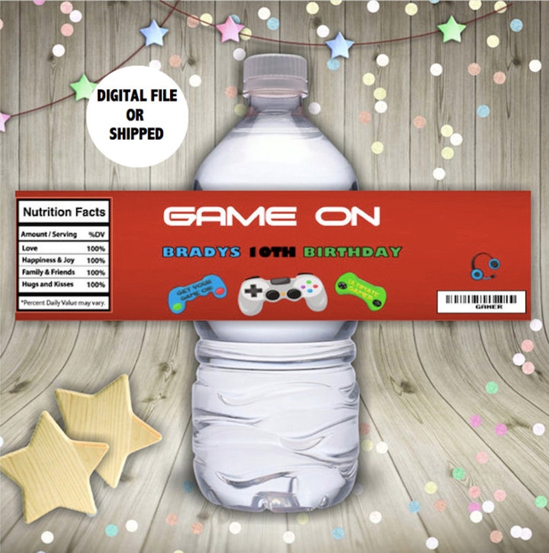 Video Game Water Bottle Label - Etsy