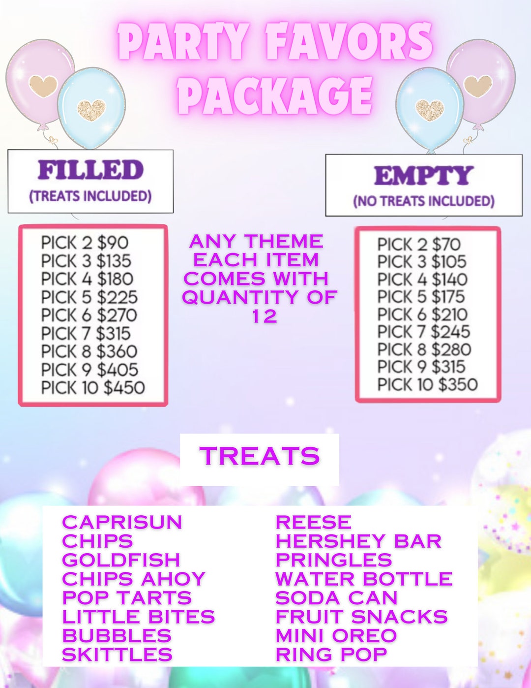 Party Favor Package | Party Favor Bundle | Custom Party Favors | Kids ...