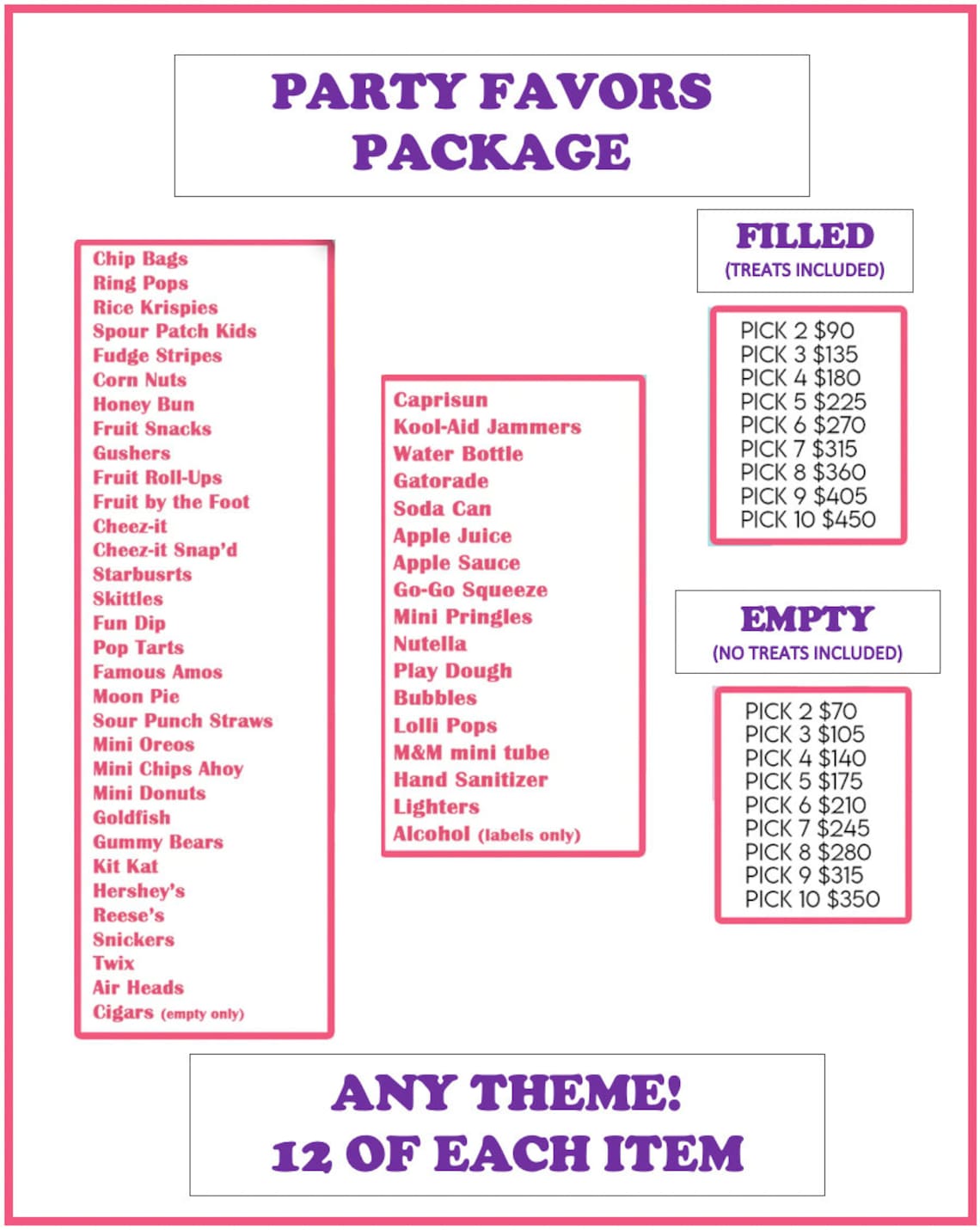 Party Favor Package Party Favor Bundle Custom Party Favors - Etsy