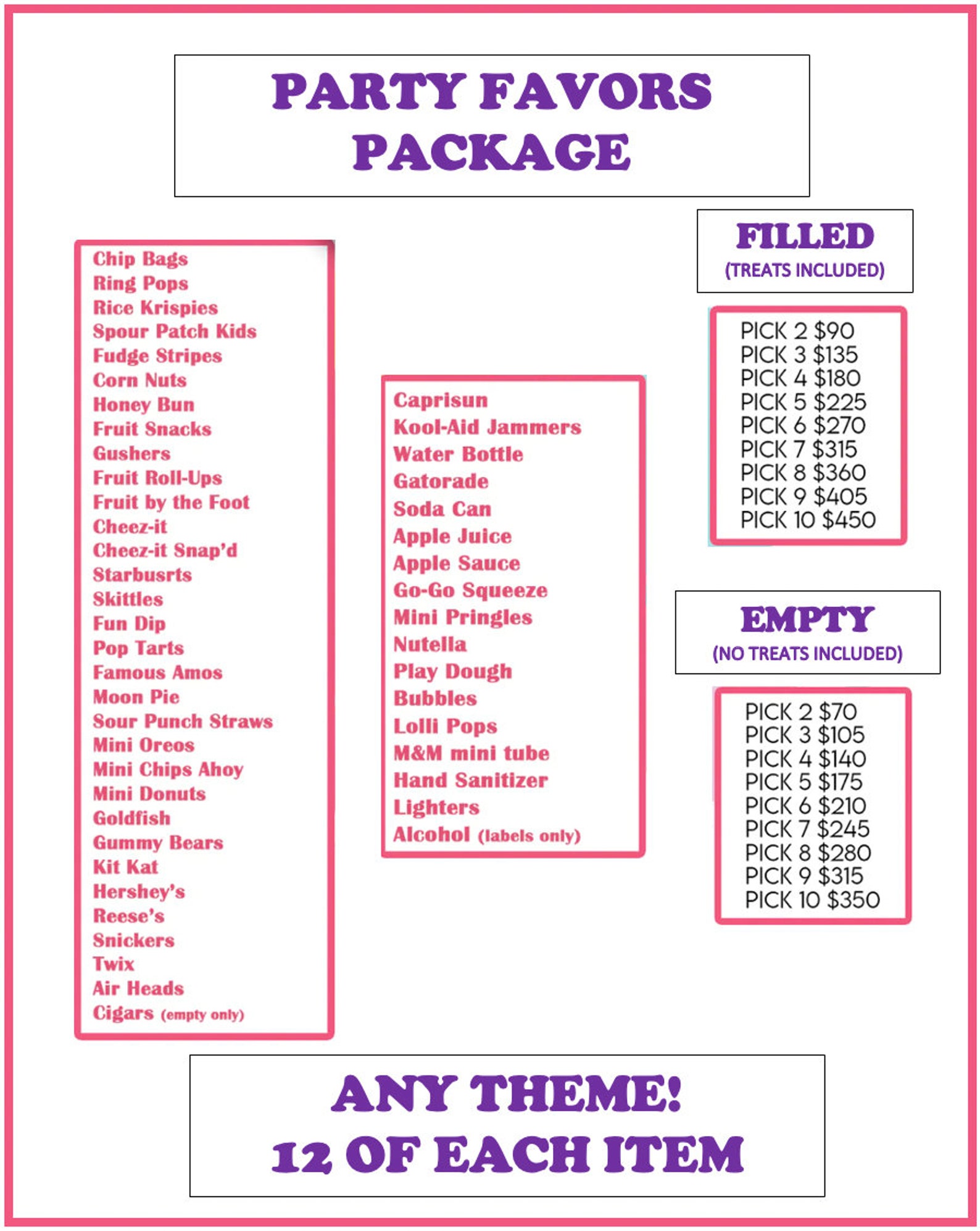 Party Favor Package Party Favor Bundle Custom Party Favors - Etsy