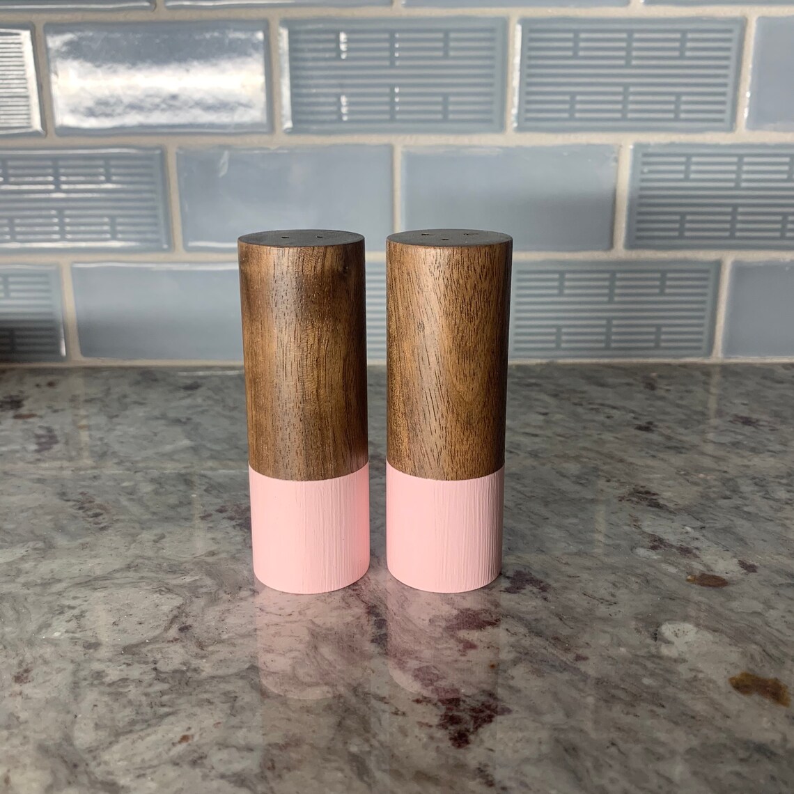 Wood Salt and Pepper Shakers Multi Colors Pine Walnut - Etsy