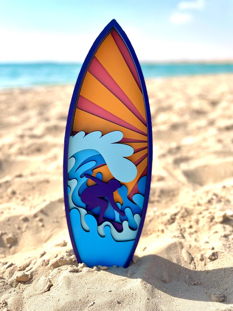 3D Pop Art Retro Sign Surfing Cool and Funky Pop Art Home Decor Gift ...