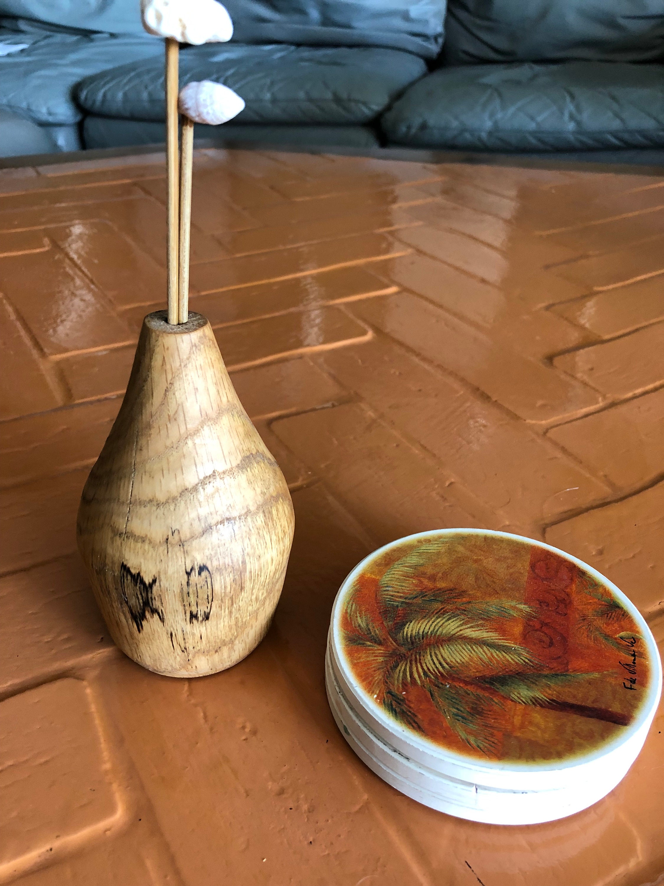 A Small Wood weed Pot or Dried Flowers Vase Made - Etsy