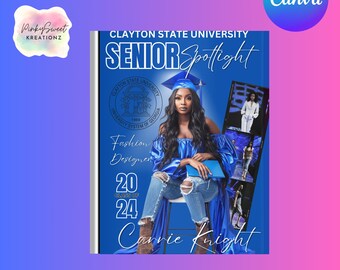 Graduation Magazine Cover Template, Editable Canva Design,magazine ...