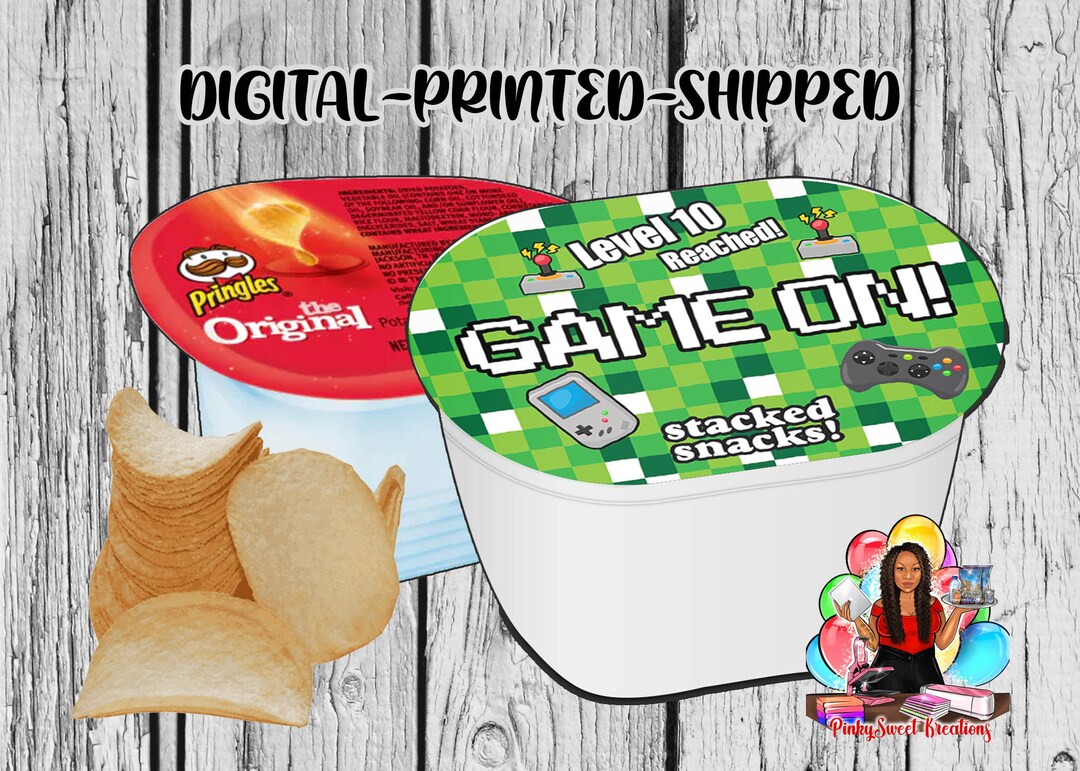 Gamer Themed Stacked Chips-digital-printed-shipped-video Game Party ...