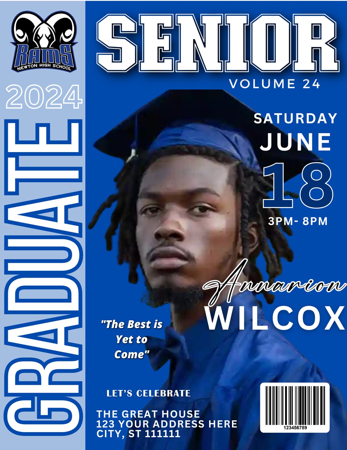 Editable Graduation Magazine/invitation Template, E-vites, Digital ...