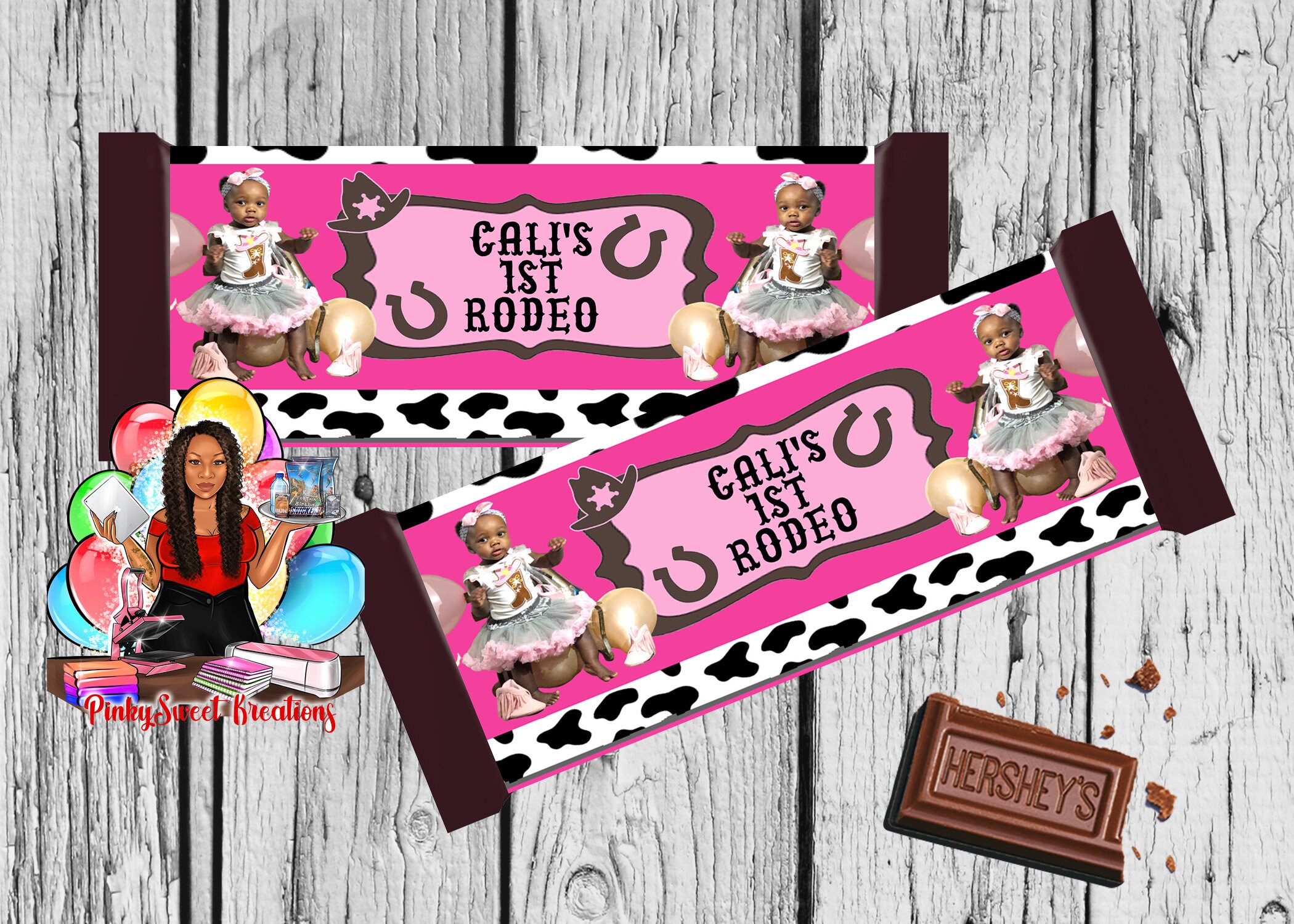 Cowgirl Rodeo Chocolate Candy Bar-digital-custom-personalized-printed ...