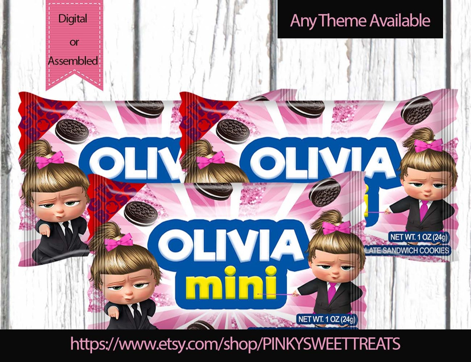 Mini Oreo Boss Baby Snacks-digital-boss Baby Party Favors-wrappers - Etsy