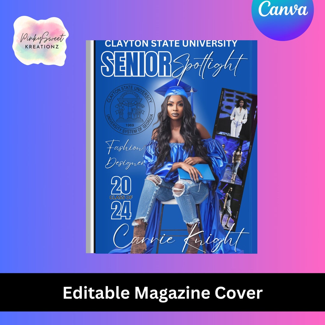 Graduation Magazine Cover,editable,canva Design,magazine Cover ...