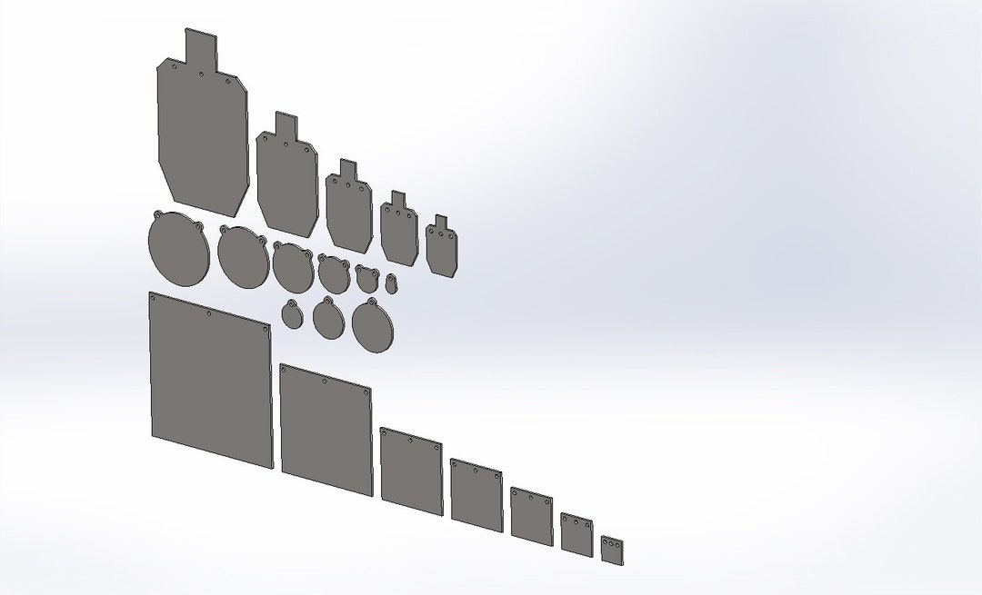 AR500 Complete Target File Pack, (20) Files Total, DXF File, Plasma Cut ...