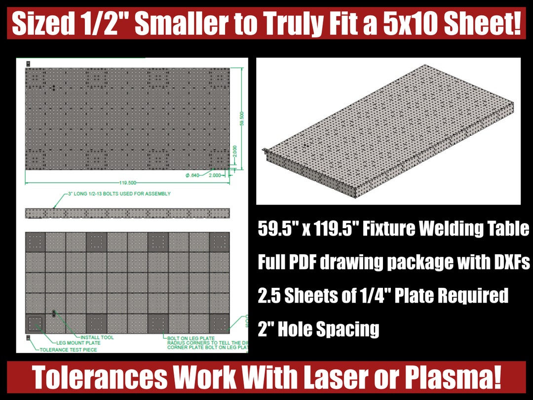 5x10 Cuttable Welding Fixture Table Laser Cut File, DXF, Cut File - Etsy