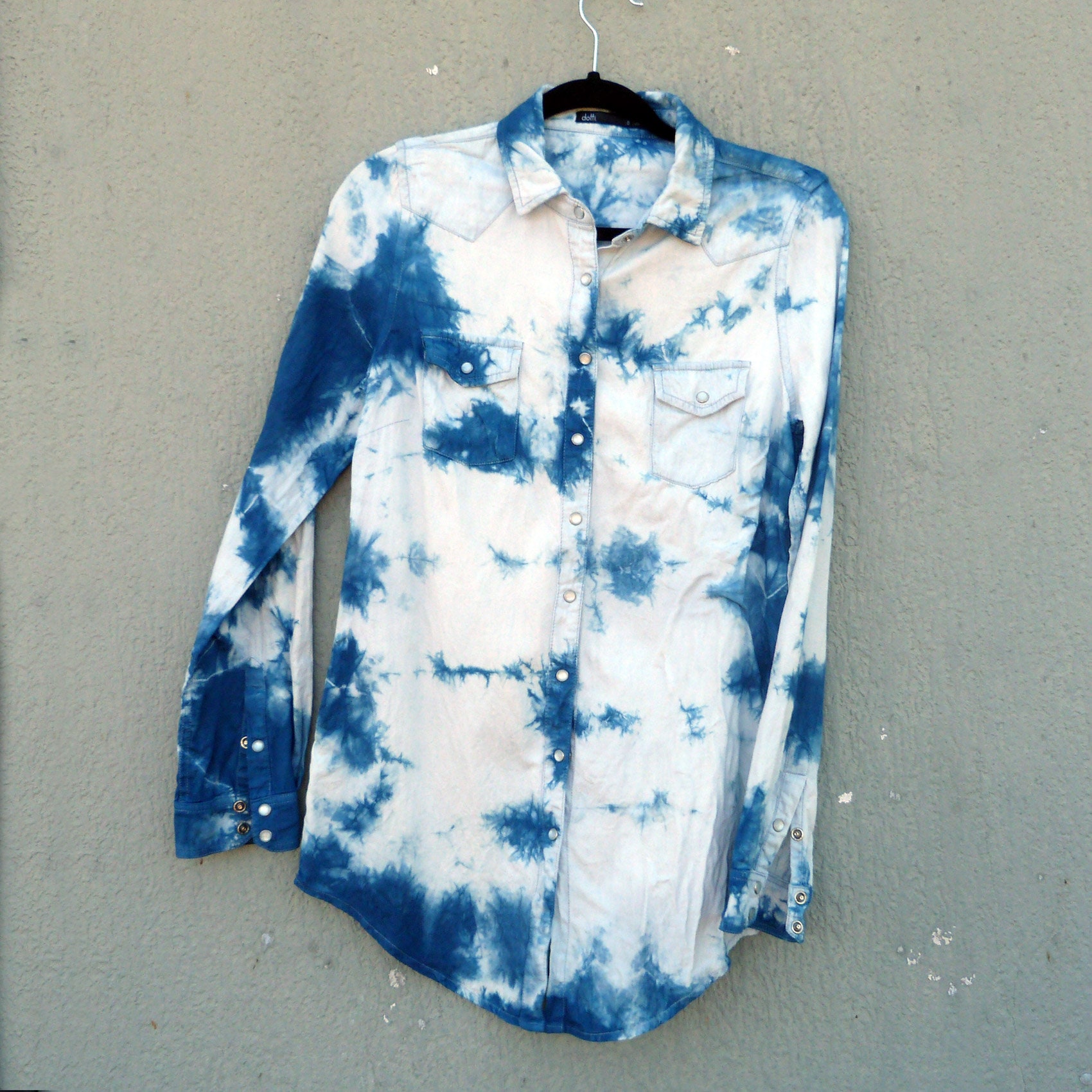 Dotti Brand Indigo Natural Hand Dyed Shibori Tie Dye Shirt - Etsy UK