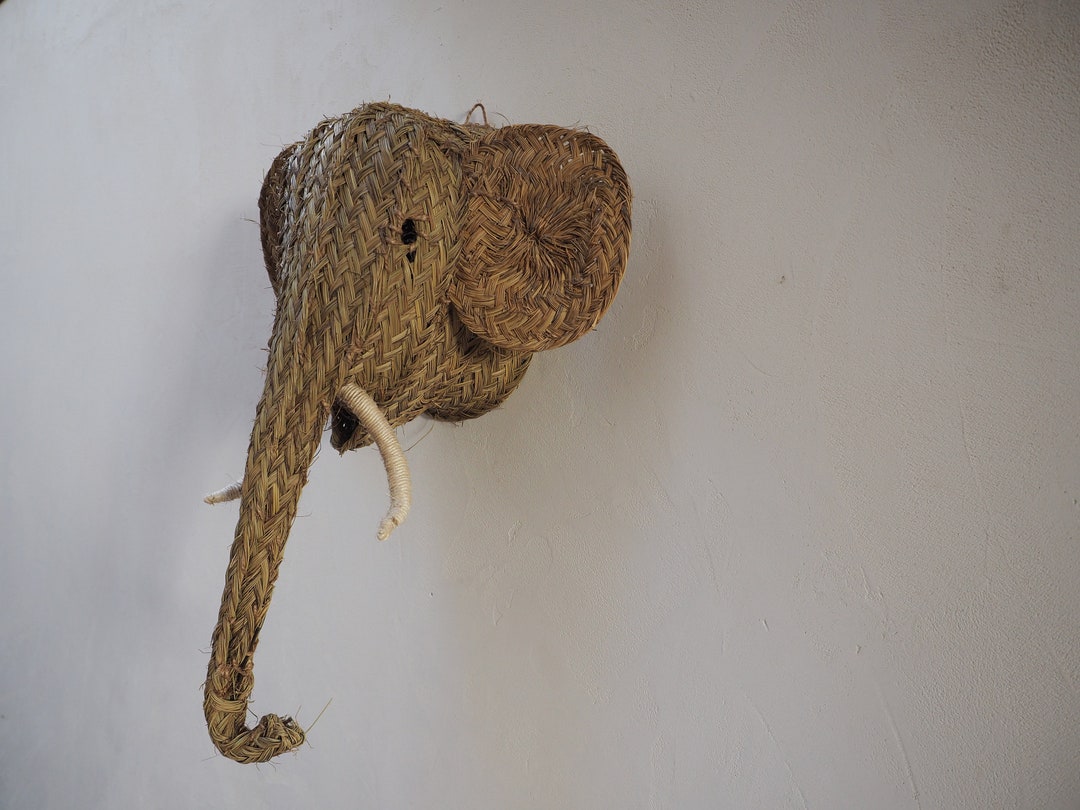 Elephant Head Esparto Natural Wall Decoration Braid Hand Traditional ...