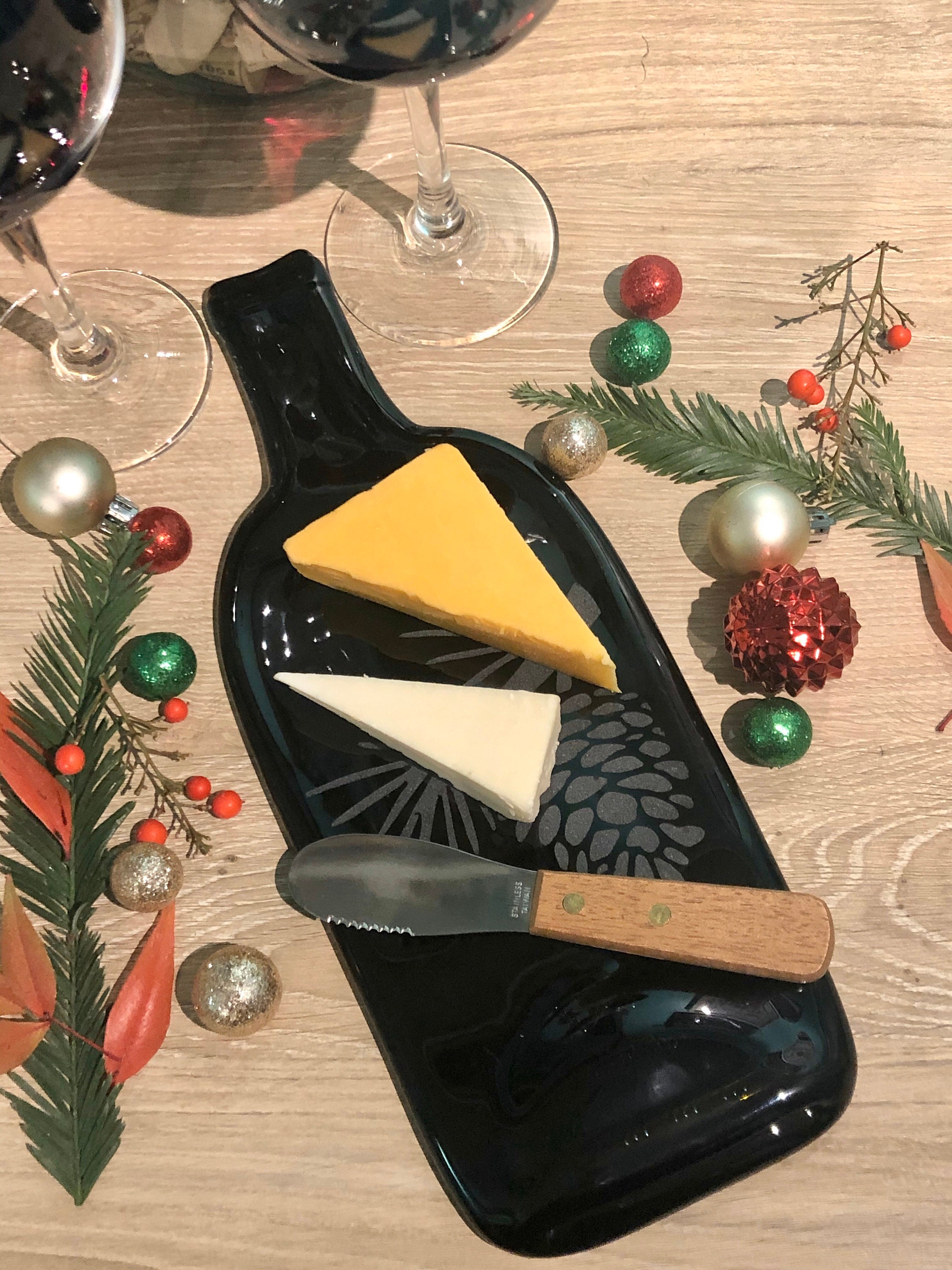 Flattened Wine Bottle With Pinecone - Etsy