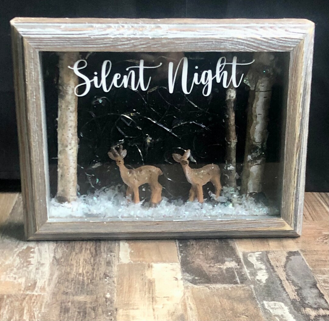 Silent Night Lighted Shadow Box - Etsy