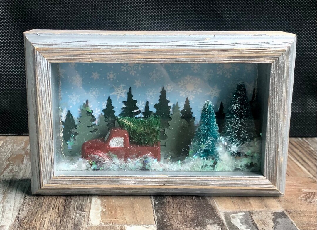 Christmas Truck Shadow Box - Etsy
