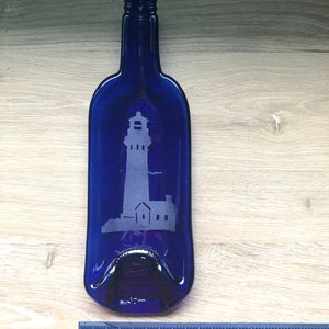 Wine Bottle Dish With Lighthouse - Etsy