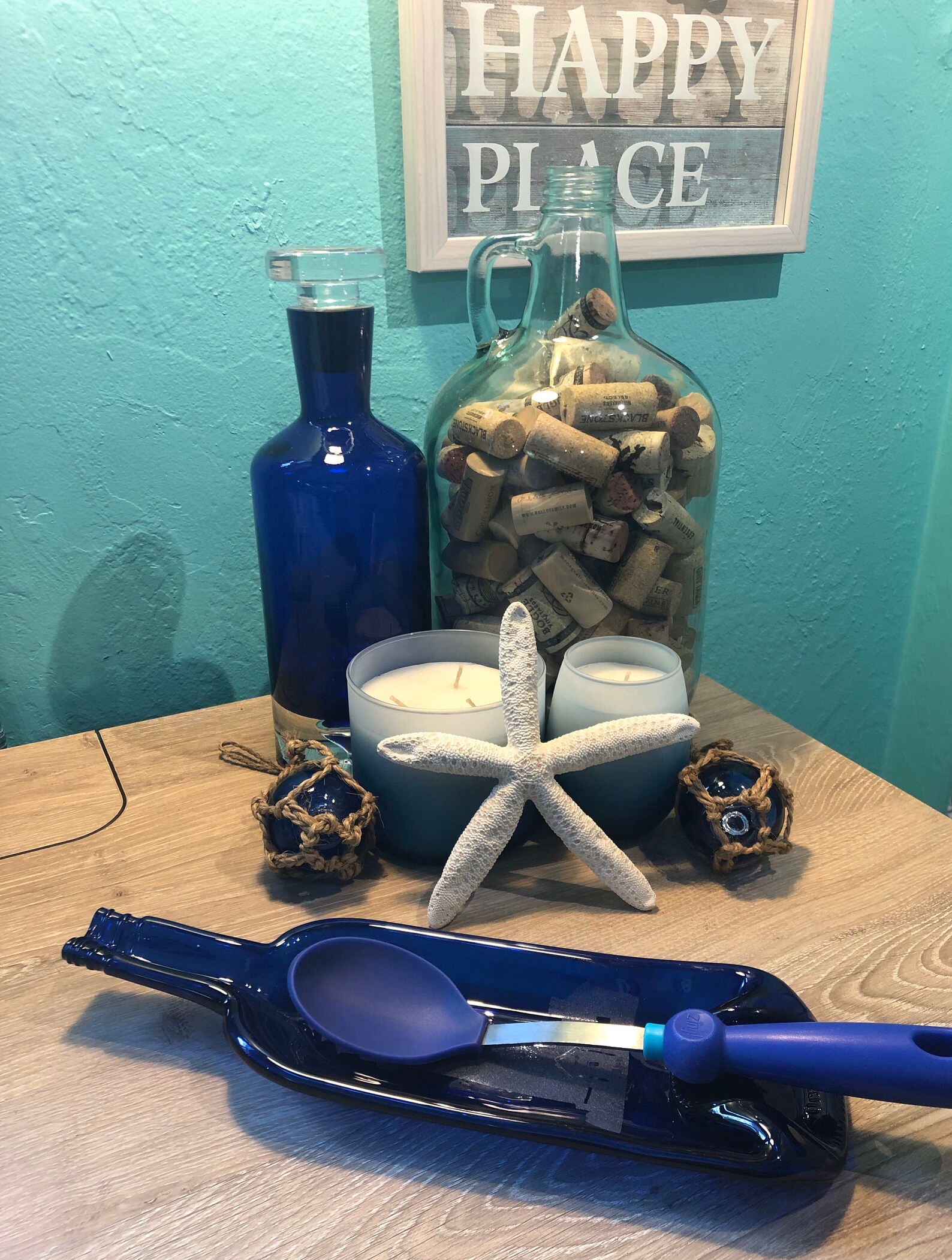 Wine Bottle Dish With Lighthouse - Etsy