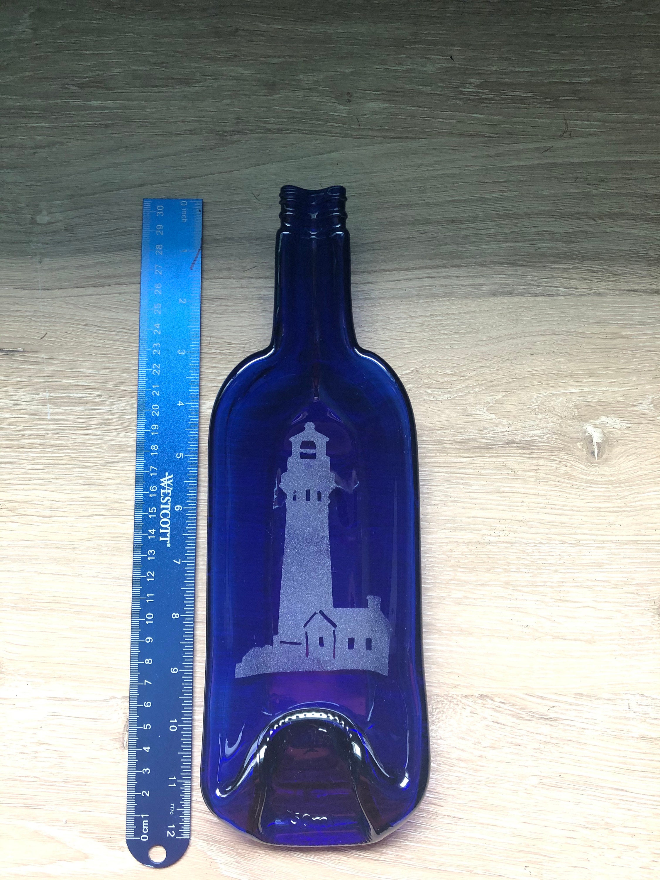 Wine Bottle Dish With Lighthouse | Etsy