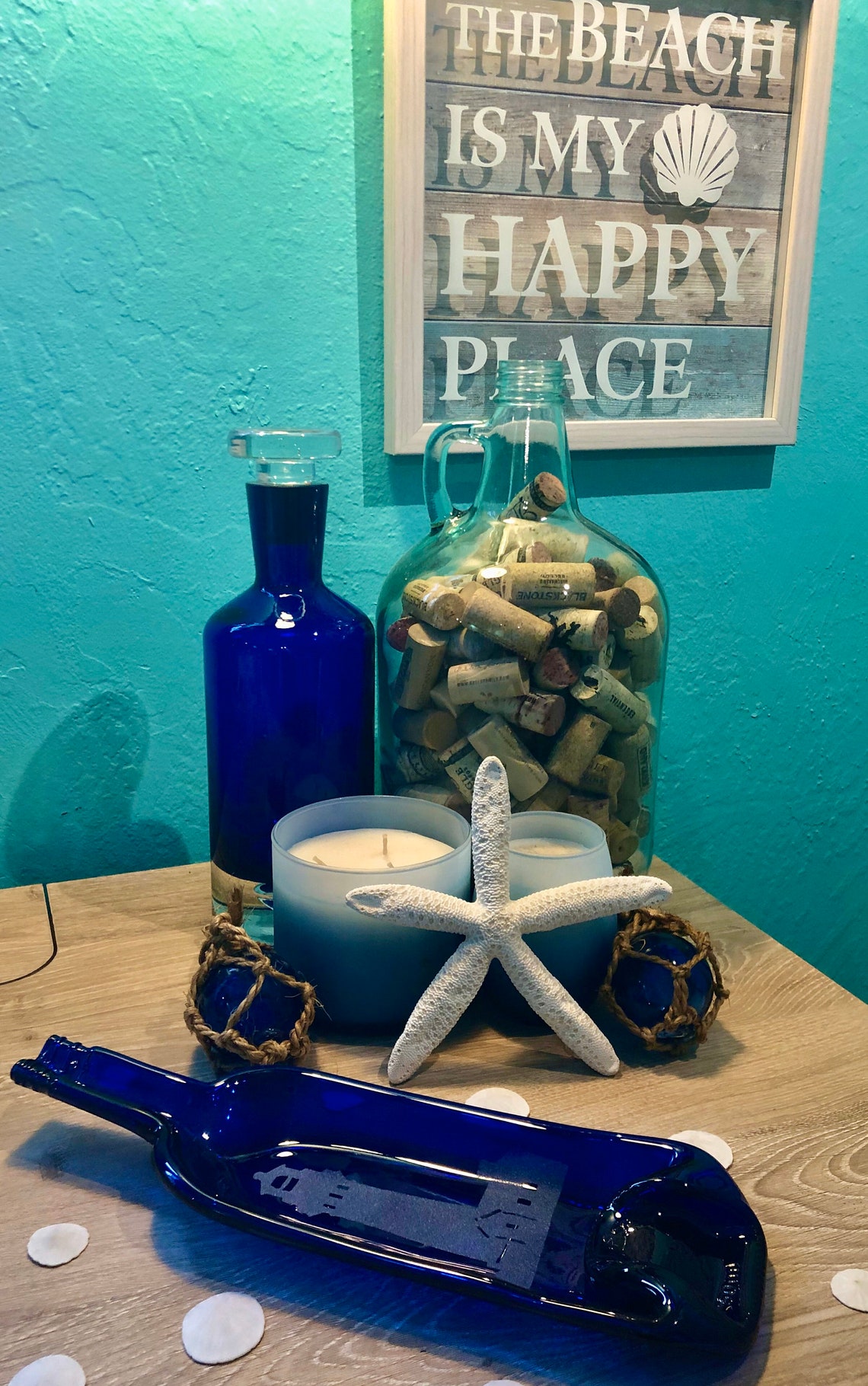 Wine Bottle Dish With Lighthouse | Etsy