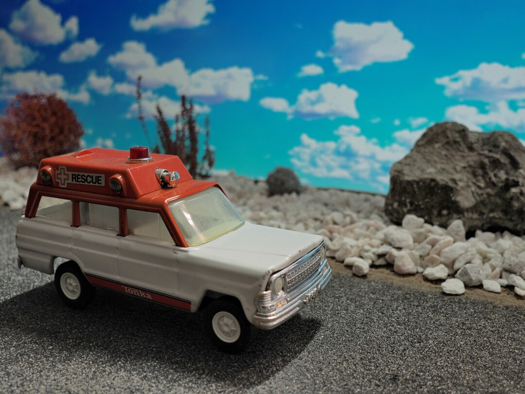 Tonka Rescue Jeep, Tin Car, Emergency Vehicle From the 1960s, Age ...