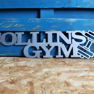 Custom Name Gym Sign, Custom Metal Gym Sign, Steel Gym Sign, Garage ...