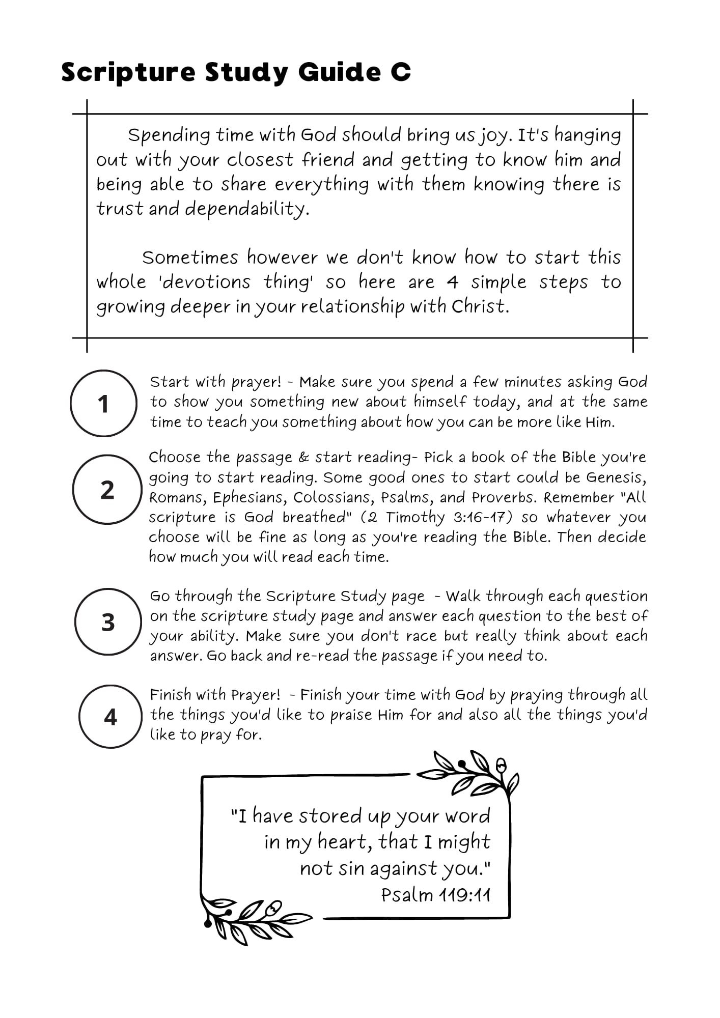 Scripture Study Guide C - Elementary - Etsy