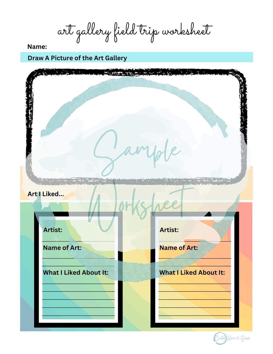 Art Gallery Field Trip Worksheets - Etsy
