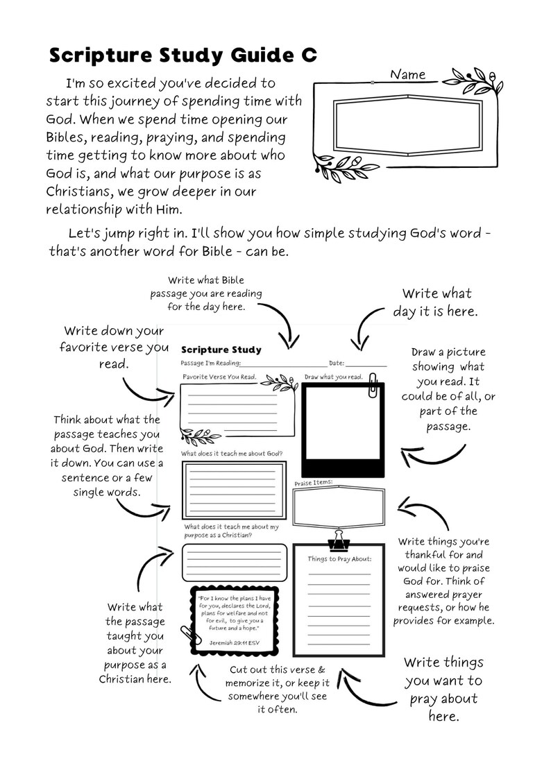 Scripture Study Guide C - Elementary - Etsy