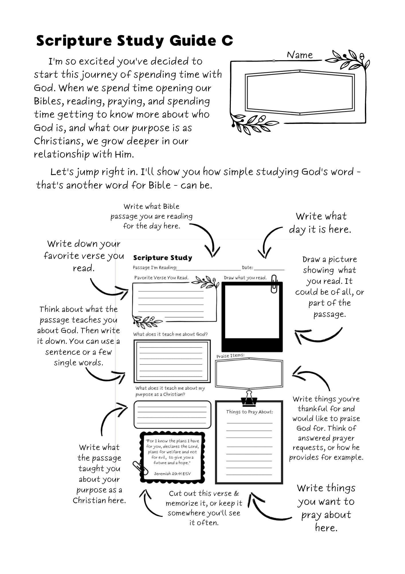 Scripture Study Guide C - Elementary - Etsy