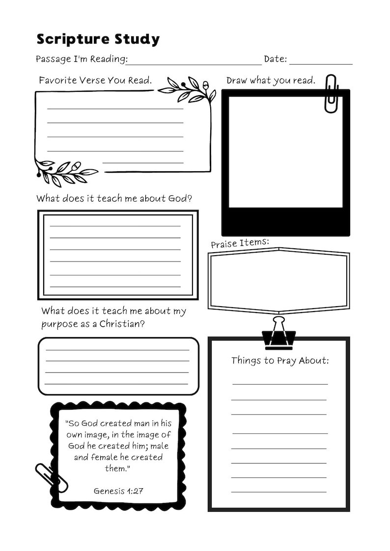 Scripture Study Guide C - Elementary - Etsy