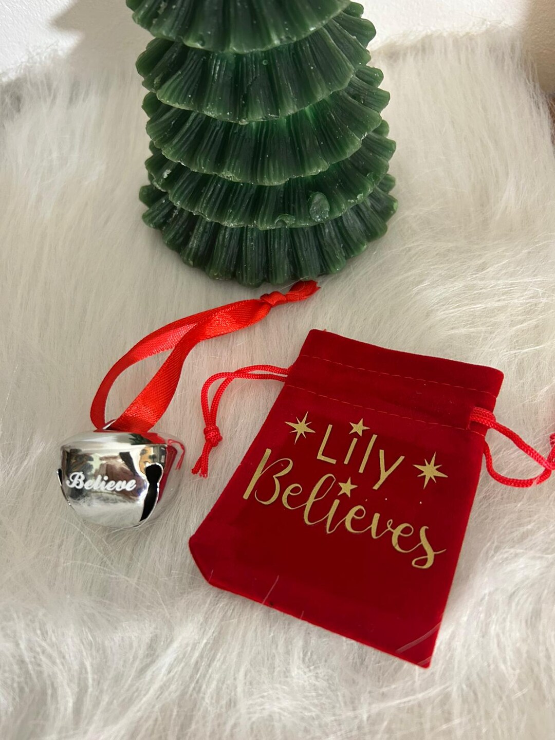 Personalised Polar Express Believe Bell, Luxury Velvet Bag, Christmas ...