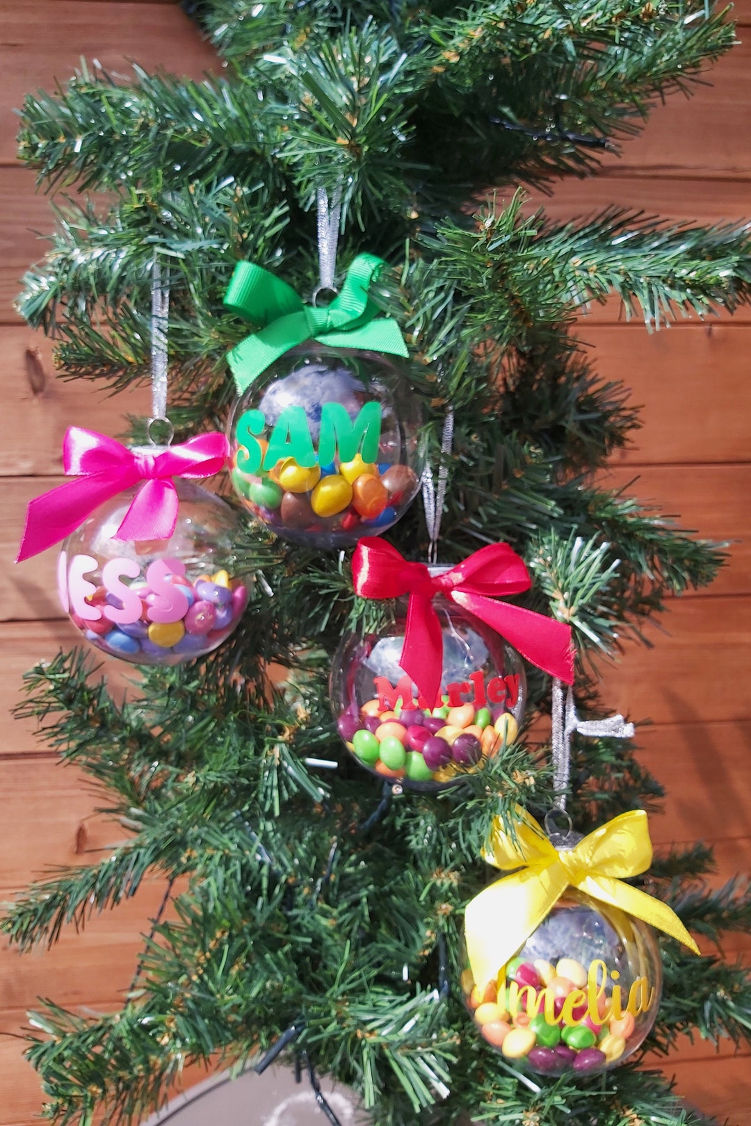 Personalised Christmas Fillable Baubles, Novelty, Christmas Decorations ...