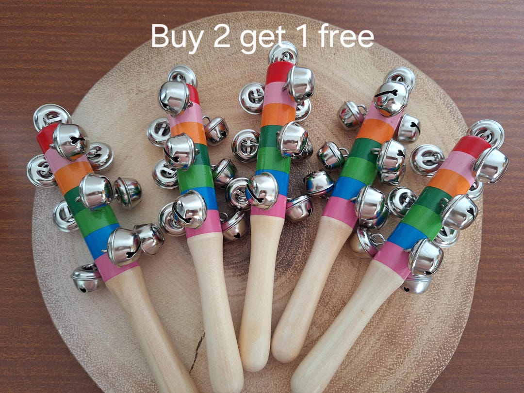 1-10 Baby Sensory Christmas Musical Jingle Bells Stick Instruments Hand ...