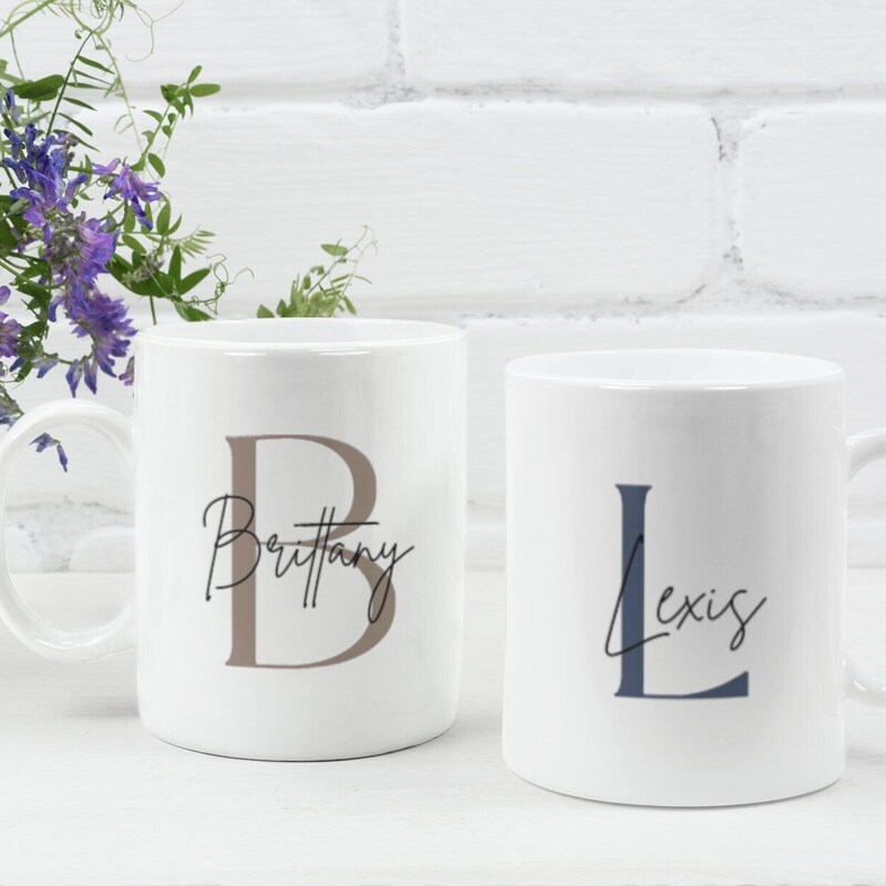 Initial Mugs - Etsy