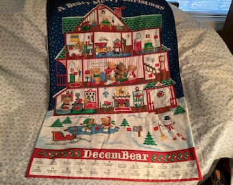 Fabric Advent Calender Count Down to Christmas With a Little Merry Bear ...