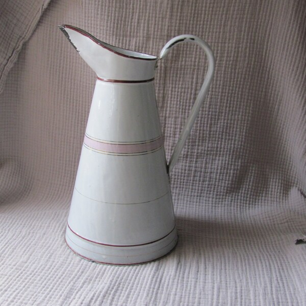 French Enamelware Pitcher - Etsy