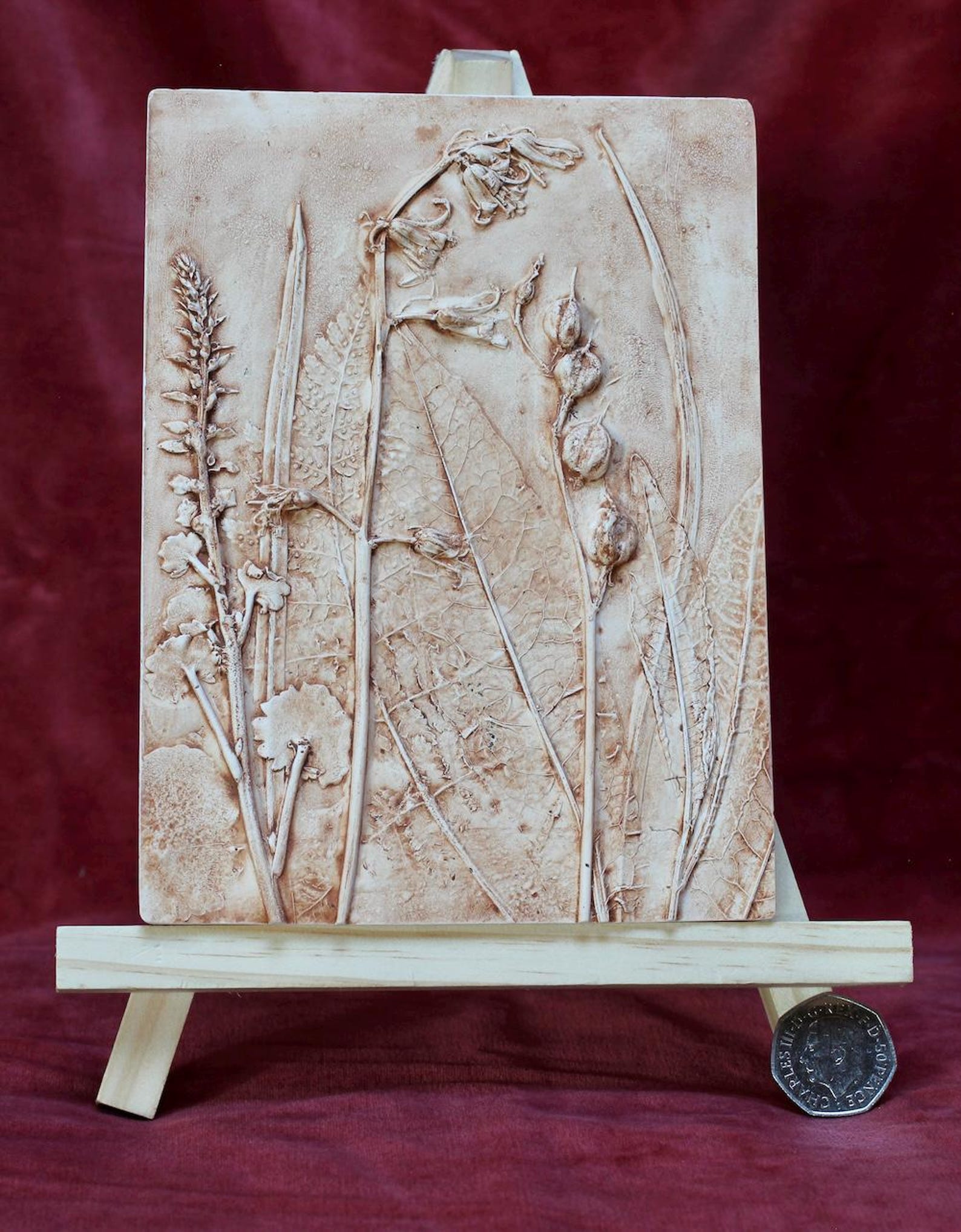 Bluebell Bas Relief, Botanical Bas Relief, Plaster Cast, Nature ...